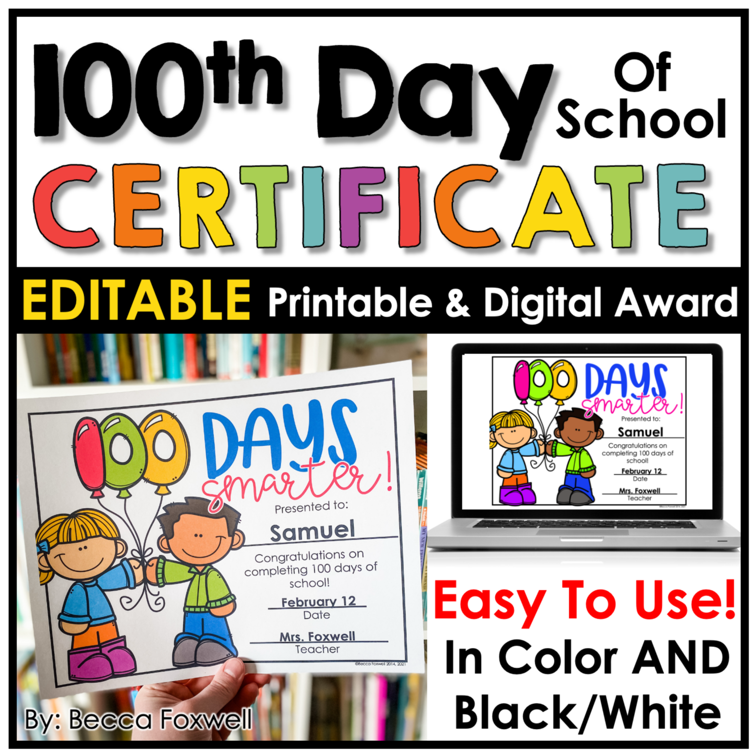 100 Days Smarter Certificate - Foxwell Forest