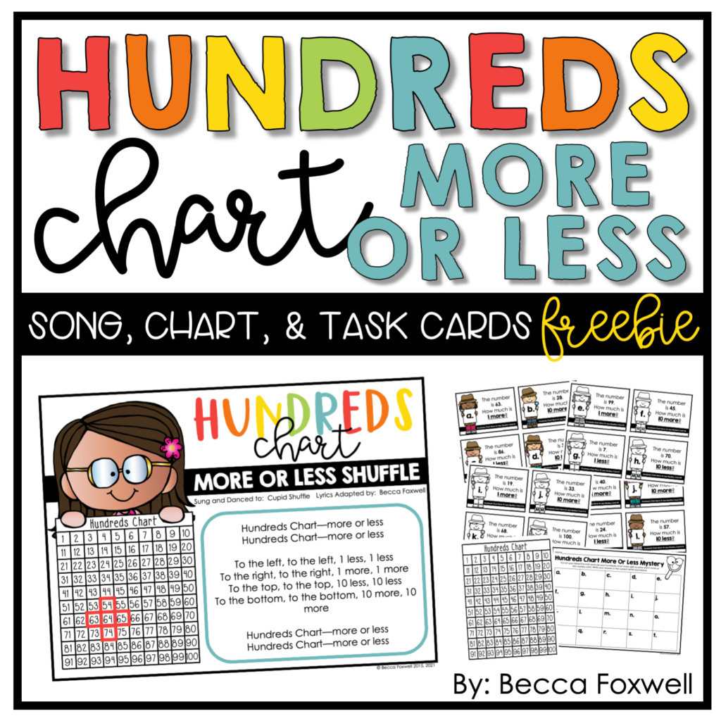 Hundreds Chart More Or Less Shuffle Song & Freebie - Foxwell Forest