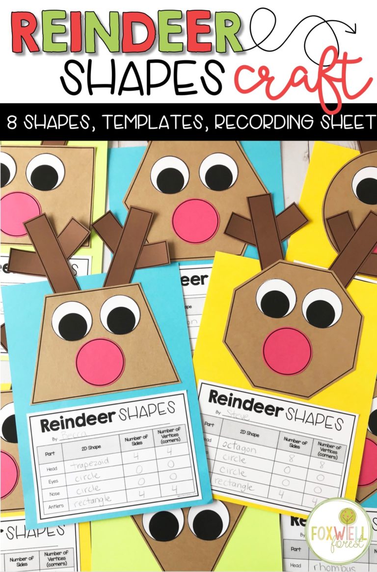 Reindeer Shapes Math Craft - Fun Geometry Practice!