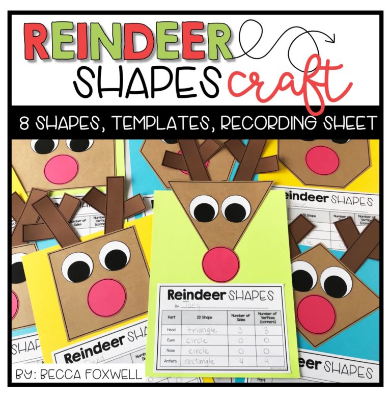 Reindeer Shapes Math Craft - Fun Geometry Practice!