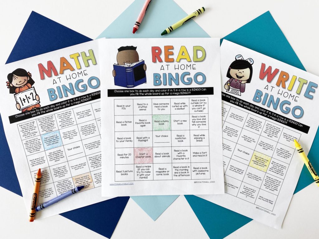 learn-at-home-bingo-boards - Foxwell Forest