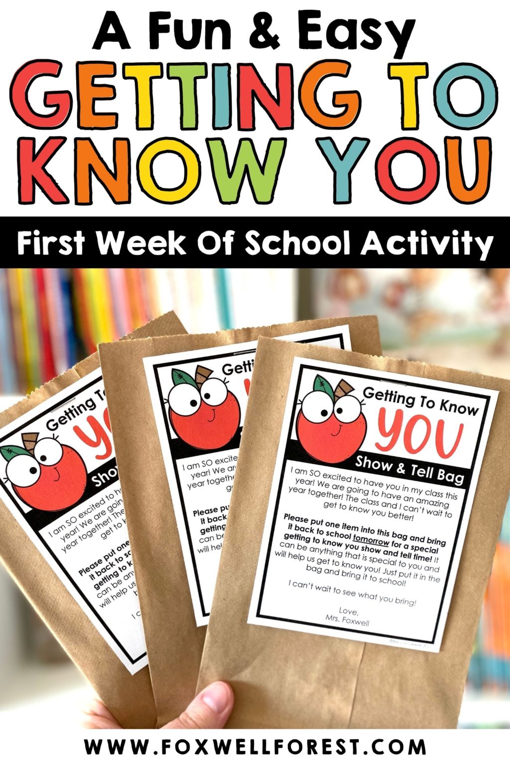 Getting To Know You First Week Of School Activity - Foxwell Forest