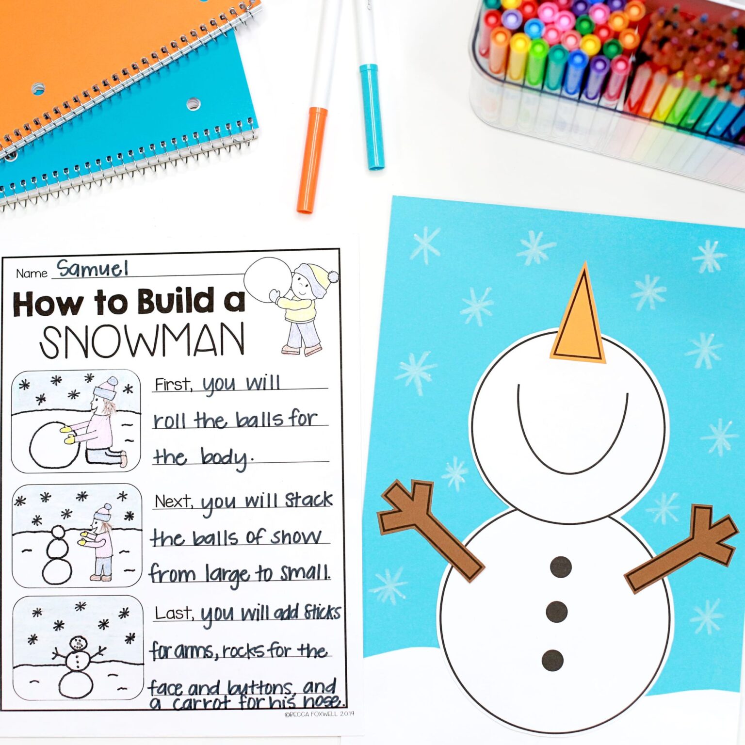 The Simplest Snowman Craft for First Graders - Foxwell Forest