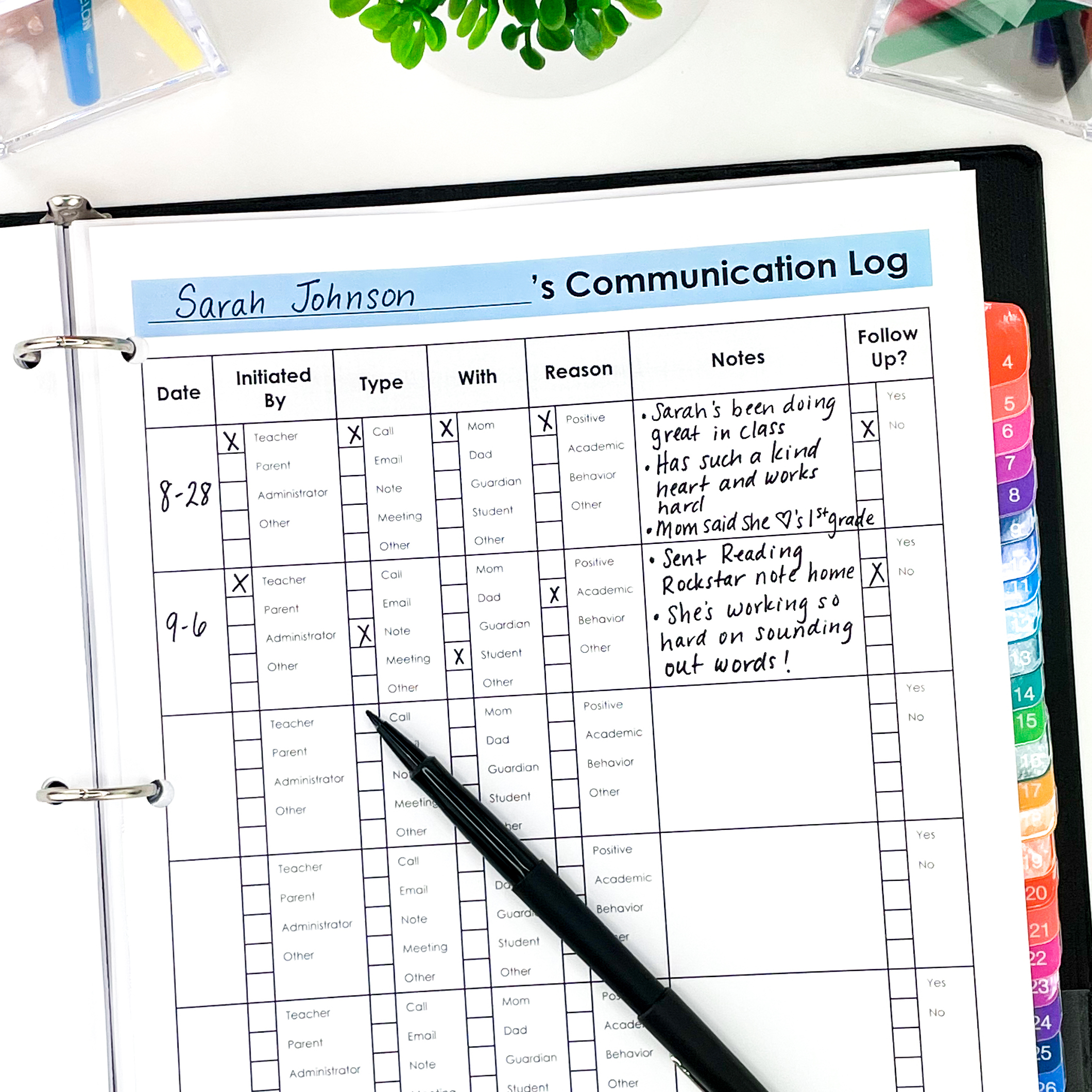 parent communication log 2 (1) - Foxwell Forest